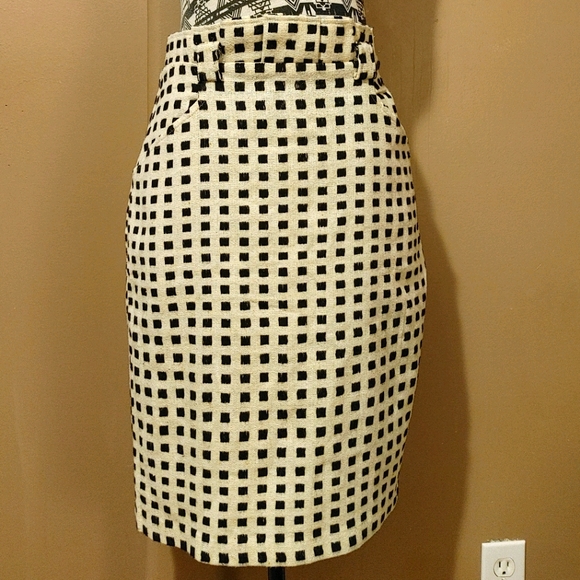Eva Franco | Skirts | Anthro Eva Franco Cream Black Pencil Skirt | Poshmark